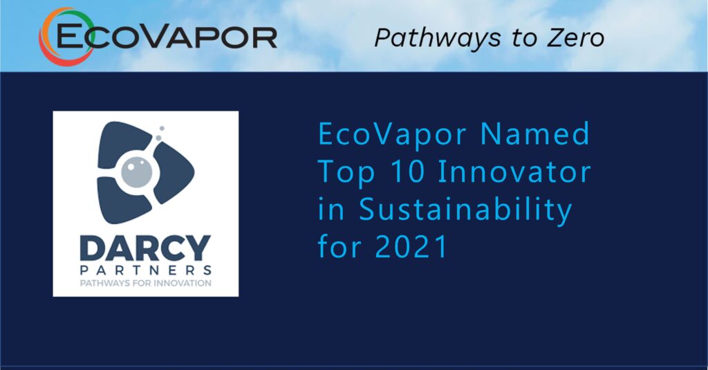 EcoVapor Named Top Innovator in Sustainability by Darcy Partners